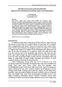 INDONESIAN QUALIFICATIONS FRAMEWORK: SEBUAH UPAYA INTERNALISASI GENERIC SKILLS PADA MAHASISWA ...